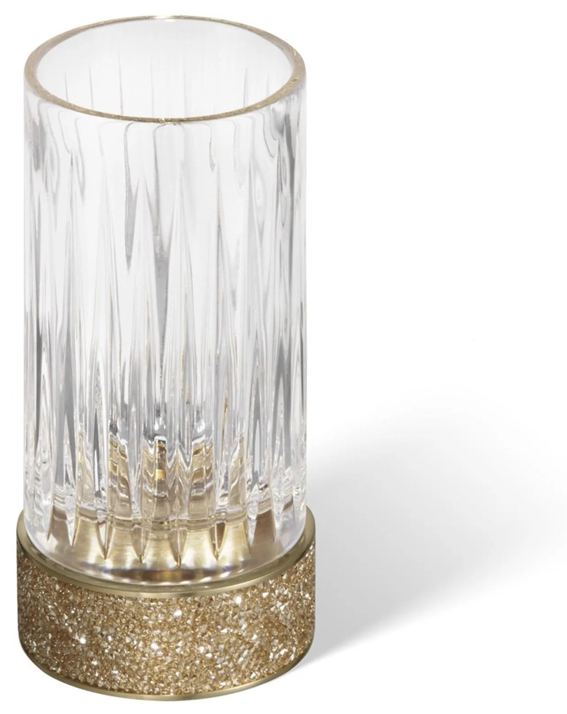 Decor Walther Kelímek s krystaly Swarovski vroubkované sklo ROCKS SMG zlatý mat