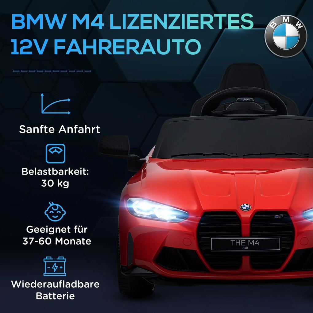 AIYAPLAY dětské elektrické autíčko BMW M4 s dálkovým ovládáním červené
