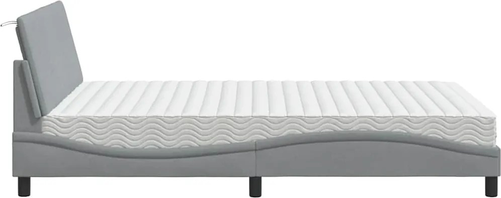 Postel s matrací Hanko světle šedá 140 x 190 cm textil 3310524