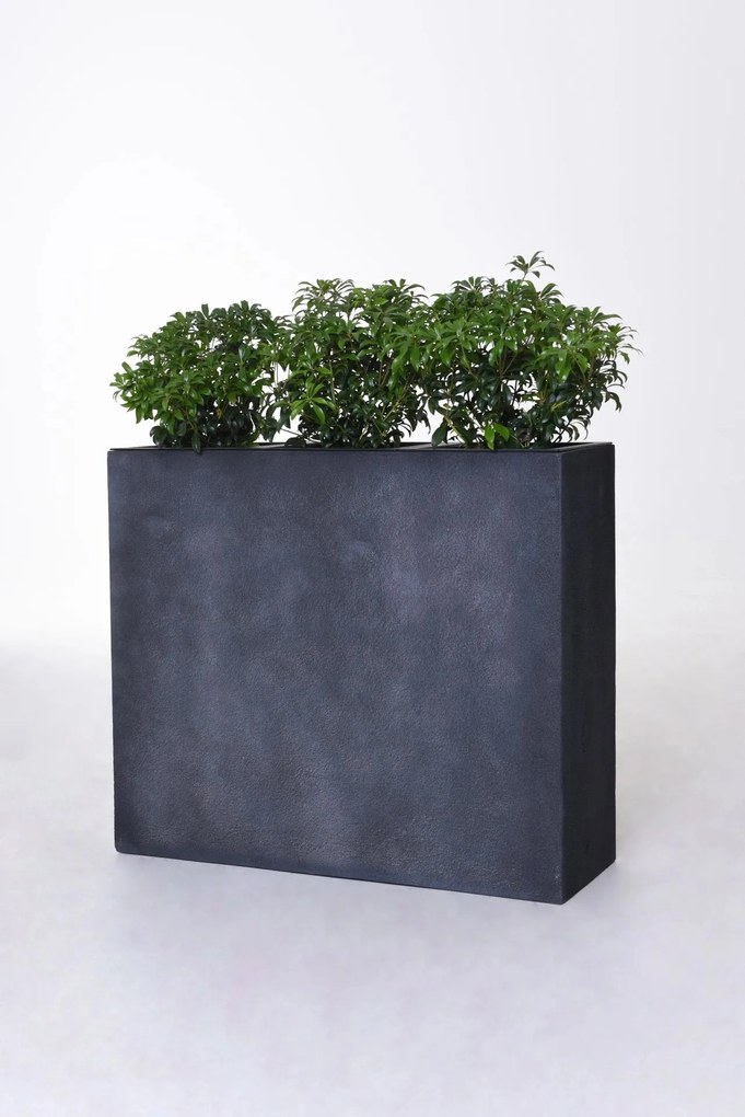 Květináč ELEMENTO, sklolaminát – vzhled kamene, šířka 88 cm, antracit
