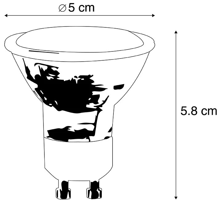 Sada 5 LED žárovek GU10 3W 250lm 2200K