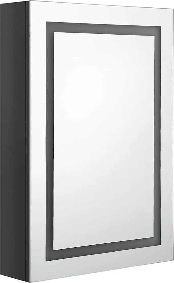 LED koupelnová skříňka se zrcadlem zářivě černá 50 x 13 x 70 cm 326489