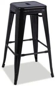 Casarredo Barová kovová židle LONG černá mat