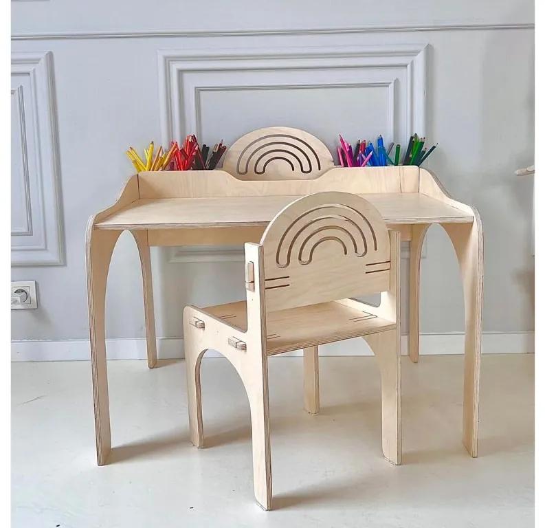 Myminihome Židle RAINBOW ze dřeva do dětského pokoje Zvolte barvu: Nelakovaná