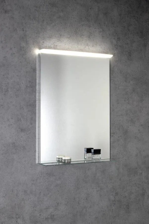 Sapho Traka koupelnové zrcadlo 60 x 80 cm s led osvětlením a poličkou bílá TK060