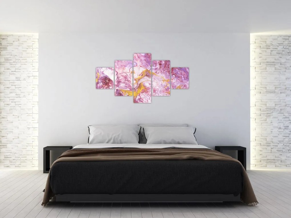 Obraz - Růžová abstrakce (125x70 cm)