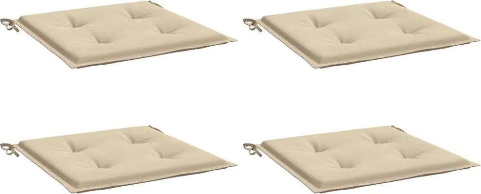 Podušky na zahradní židli 4 ks béžové 50x50x3 cm látka oxford 314044