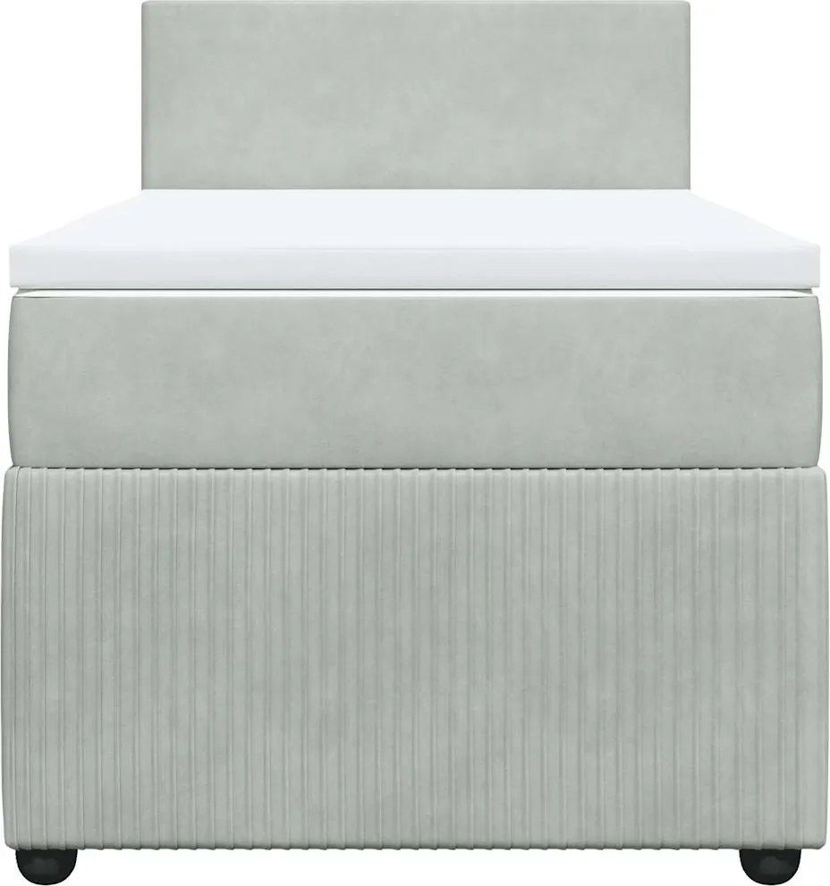 Box spring postel s matrací světle šedá 90x200 cm samet 3287632