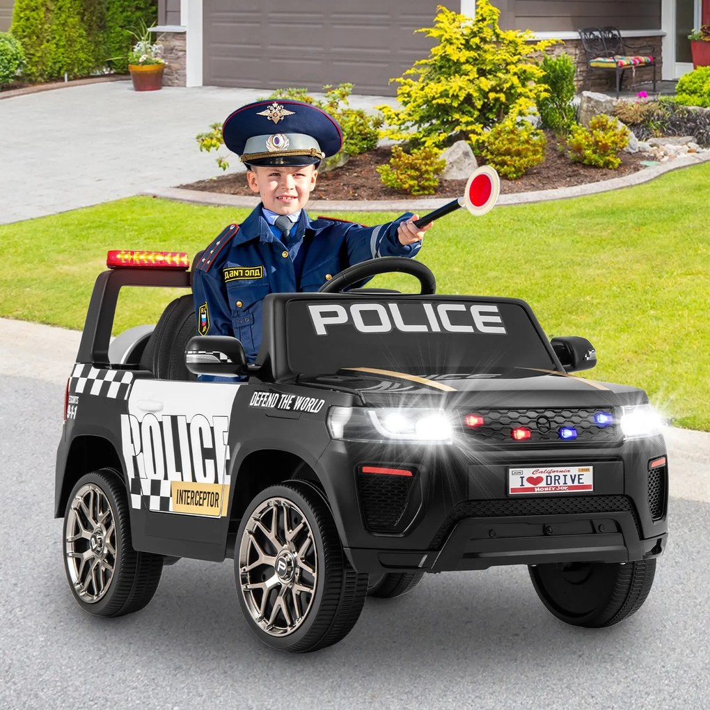 Costway Dětské policejní auto 12 Policejní auto napájené V s dálkovým ovládáním