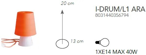 Stolní silikonová lampa Faneurope I-DRUM/L1 ARA