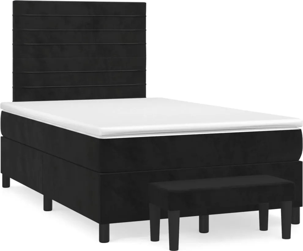 Box spring postel s matrací černá 120 x 200 cm samet 3137895