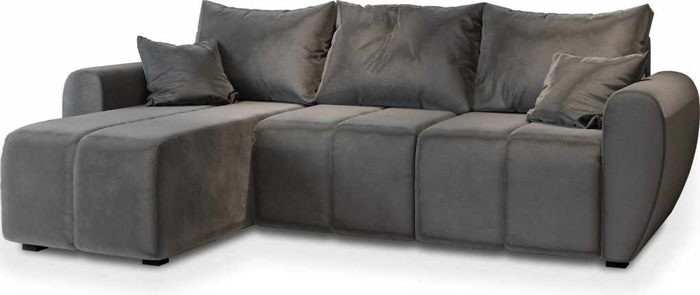 Rohová rozkládací sedací souprava do L MOKA, 246 cm, s úložným prostorem Barva látky: Světle modrá (Kronos 13)