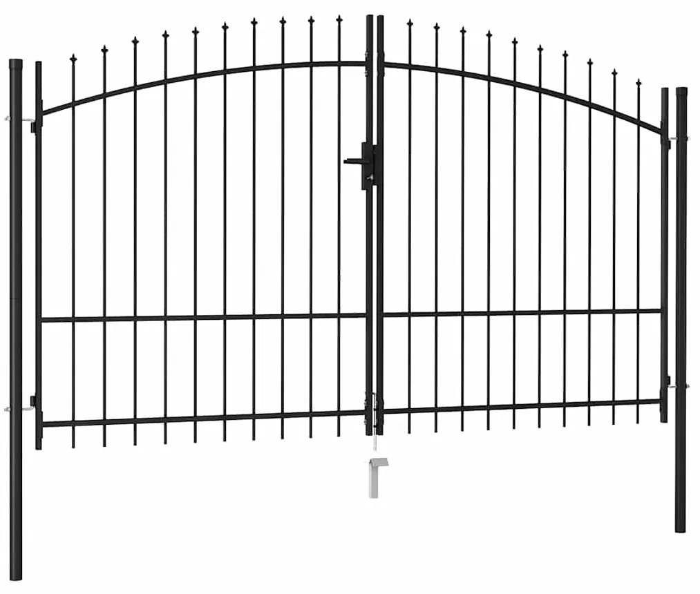 Plotová branka Woerden s dvojitými dveřmi a hroty nahoře 299,5 x 249,5 cm 145738