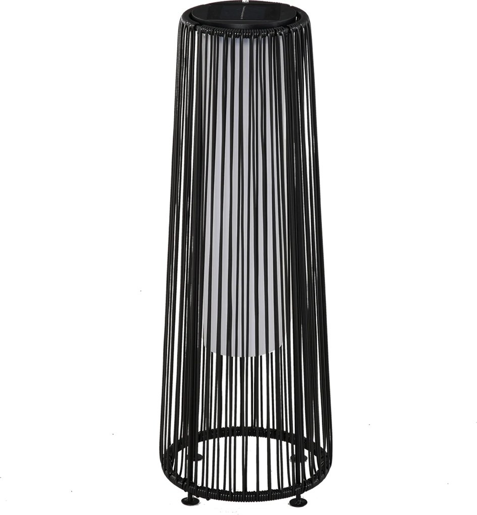 Zahradní solární lampa Outsunny se světelným senzorem, vodotěsná, automatická LED, černá, 21,5 x 21,5 x 61 cm, ideální pro zahradu a terasu | Aosom.de