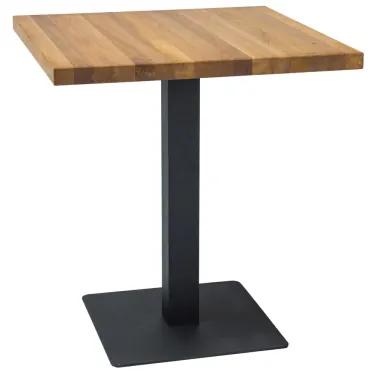 Jídelní stůl, černá/přírodní/dub, PURO 80x80