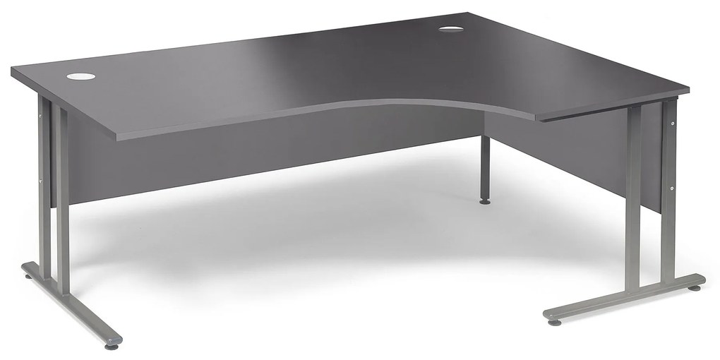 AJ Produkty Psací stůl FLEXUS, pravý, 1800x1200 mm, šedá