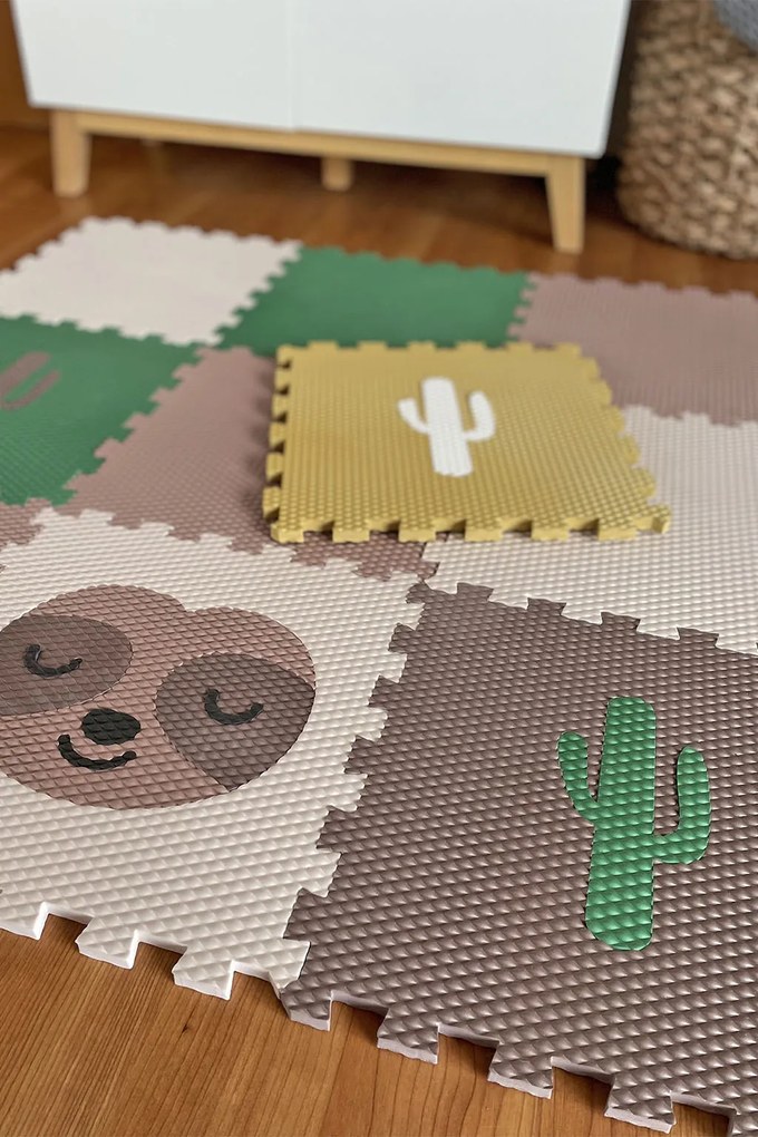 Minideckfloor Kaktus Barevná kombinace: Hnědý s krémovým kaktusem