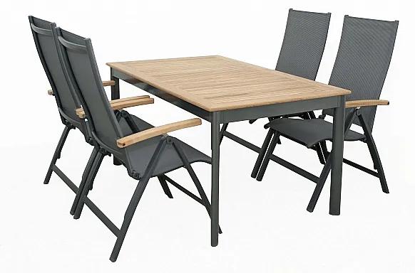 DOPPLER Hliníkový stůl pevný CONCEPT 150x90 cm (teak)