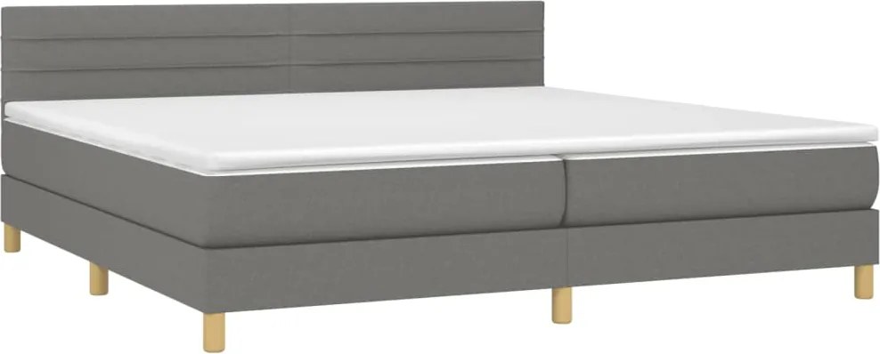 Box spring postel s matrací tmavě šedá 200x200 cm textil 3140722