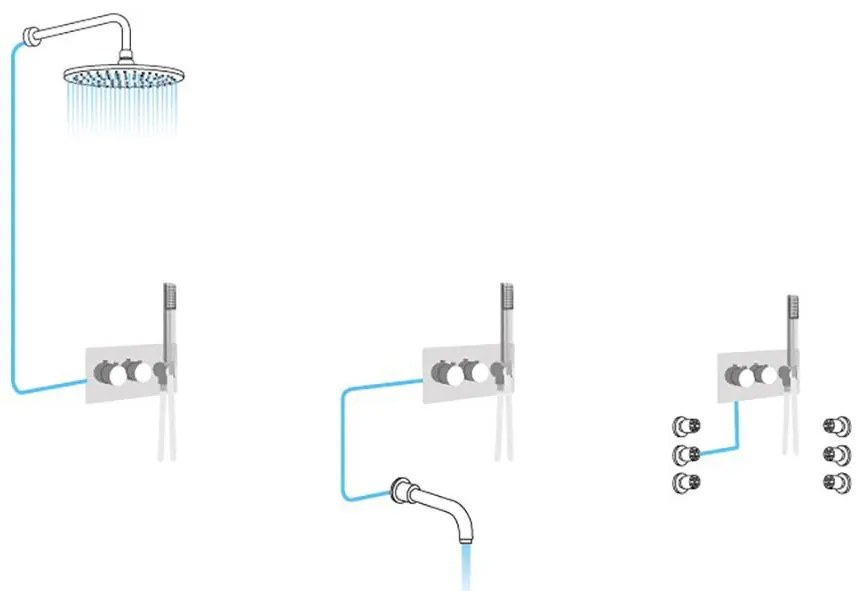 Sapho Dimy DM493BL sprchová termostatická baterie podomítková 2 výstupy černá