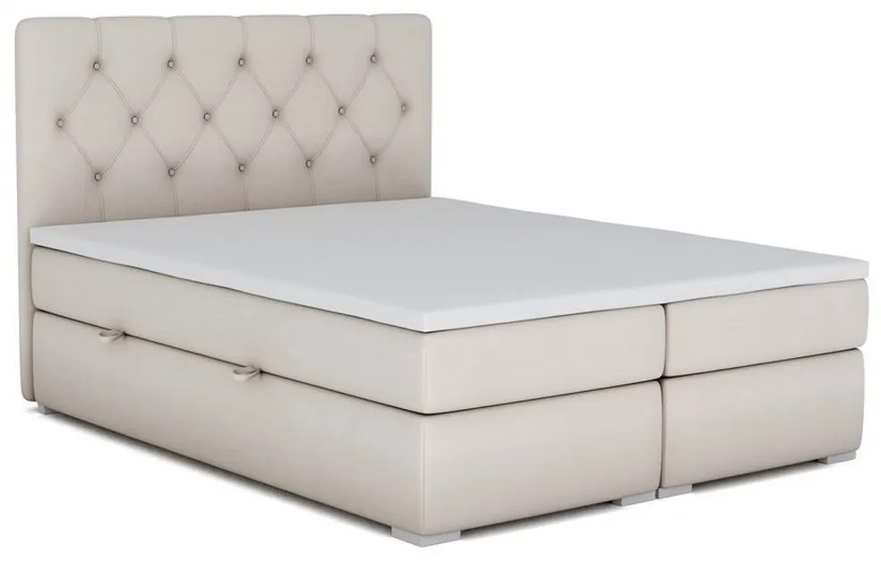 Čalouněná postel boxspring ROMA, 140x200, magic velvet 2239