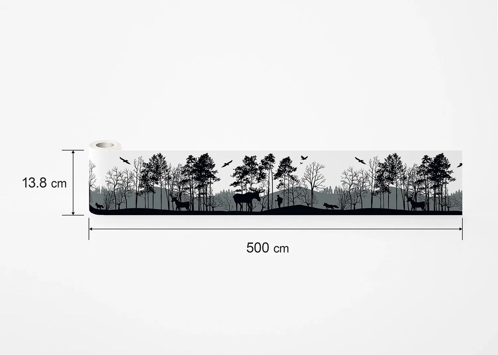 Samolepící bordura na zeď Lesní Silueta | 5 m x 13.8 cm | DWB8269