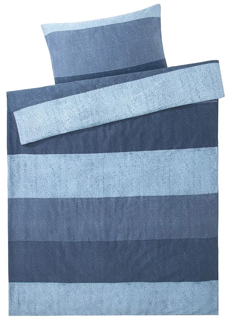 MERADISO® Saténové ložní prádlo, 140 x 200 cm (pruhy/modrá), Barva: - 4056232348294