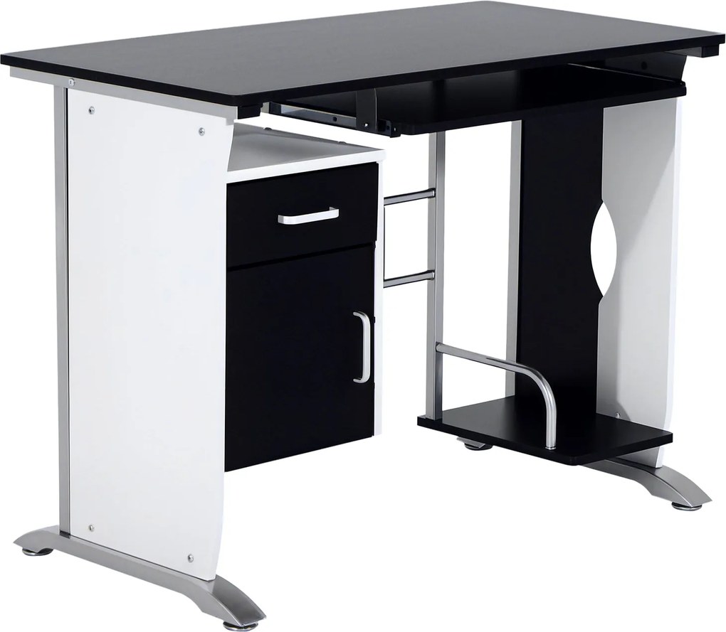 HOMCOM PC Počítačový stůl Kancelářský stůl 100x52x75cm Dřevěný nábytek | Aosom