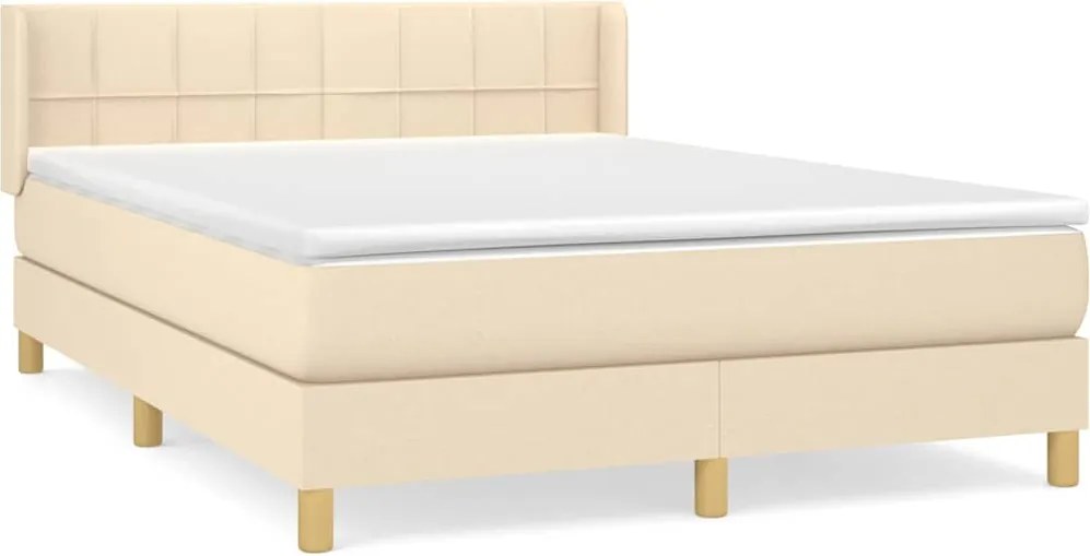 Box spring postel s matrací krémová 140x200 cm textil 3130278