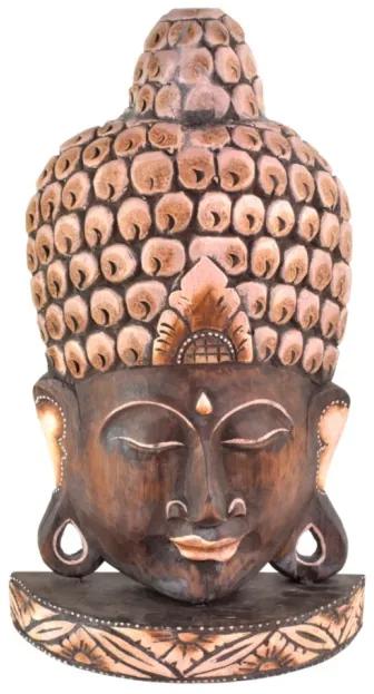 Buddhova hlava, dřevo 43 cm