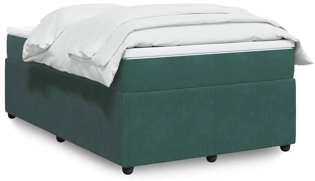 Box spring postel s matrací tmavě zelená 120 x 200 cm samet 3285635