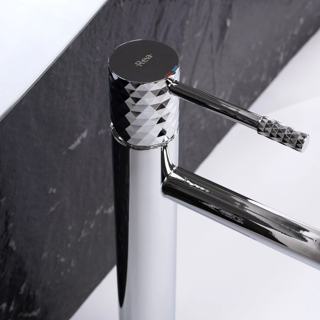 Rea Lungo Diamond, vysoká umyvadlová baterie h-300, chromová, REA-B4636