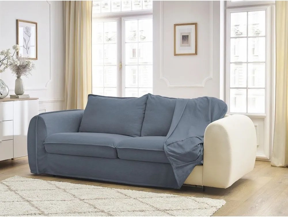 Modrá pohovka na každodenní spaní/rozkládací 216 cm Archimede – Bobochic Paris