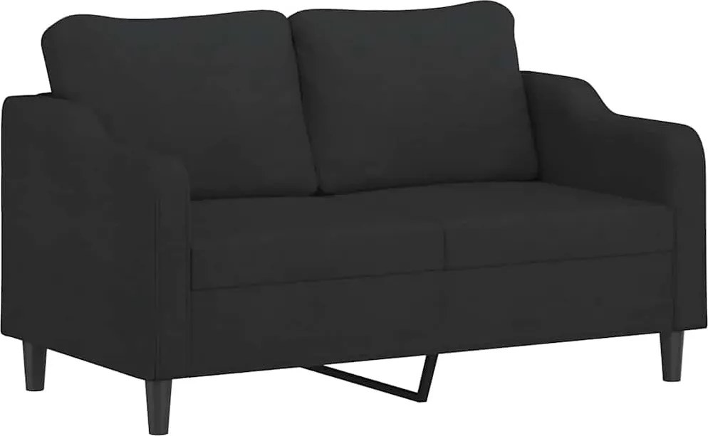 2místná pohovka s polštáři černá 140 cm textil 3200849