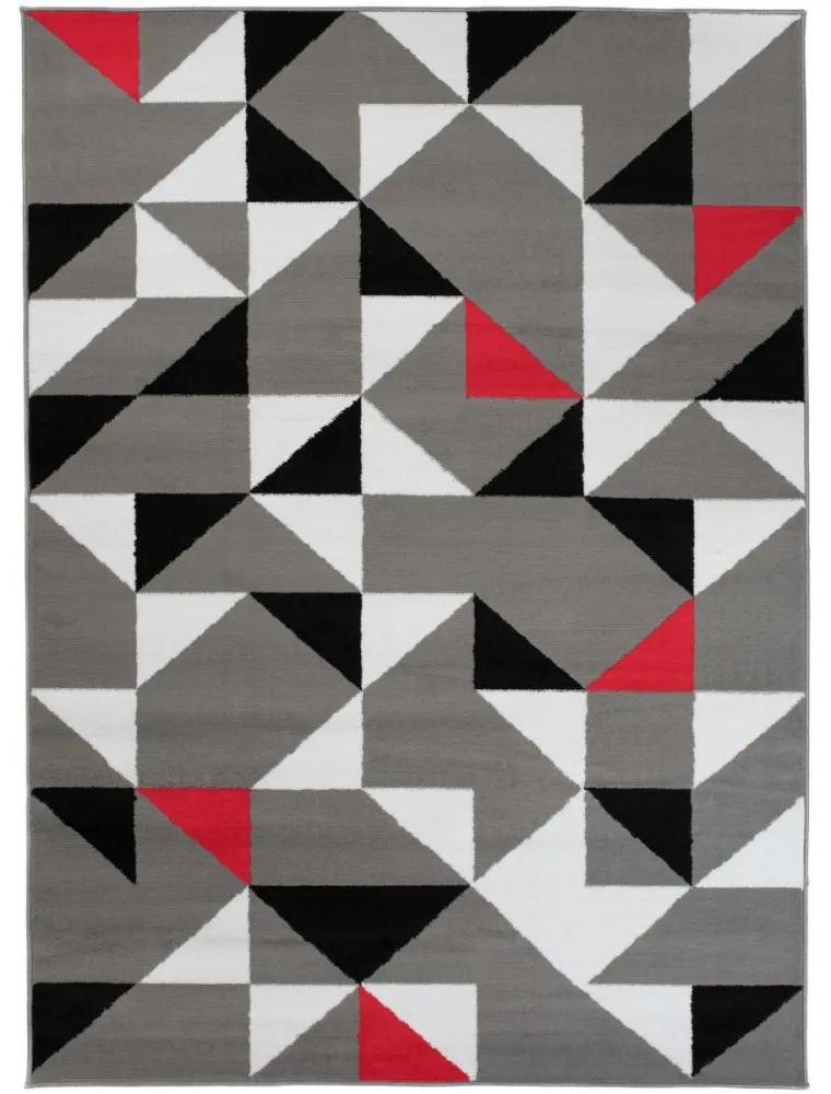 Kusový koberec PP Lester šedočervený 160x220cm