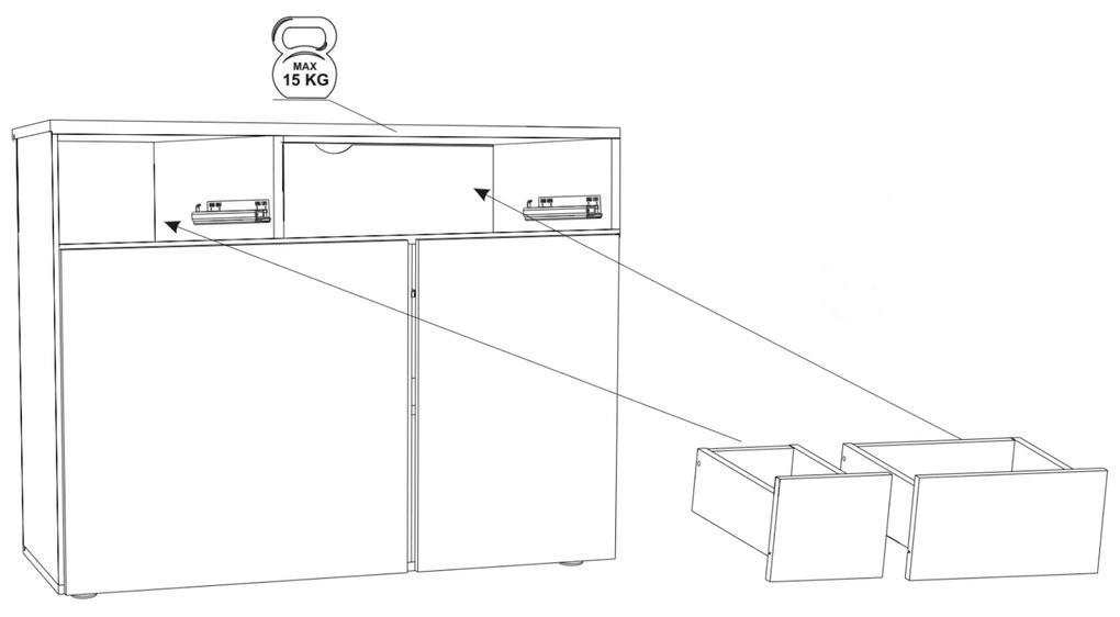 Sconto Komoda PADUA LIGHT 2 bílá