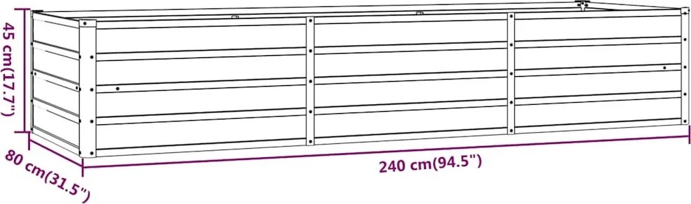 vidaXL Zahradní vyvýšený záhon rezavý 240 x 80 x 45 cm cortenová ocel [151960]