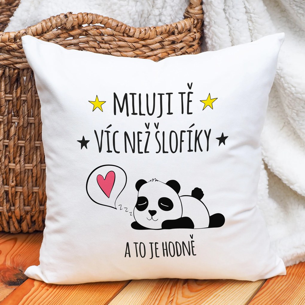 Ahome Ahome CZ Polštář Miluji Tě víc než šlofíky 37 x 37 cm