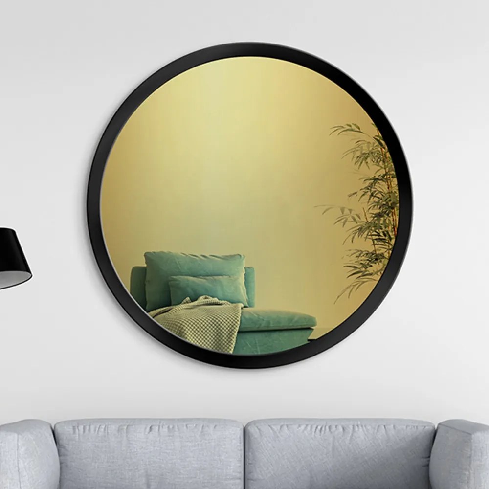 Zrcadlo Balde Black - gold glass Rozměr: Ø 100 cm