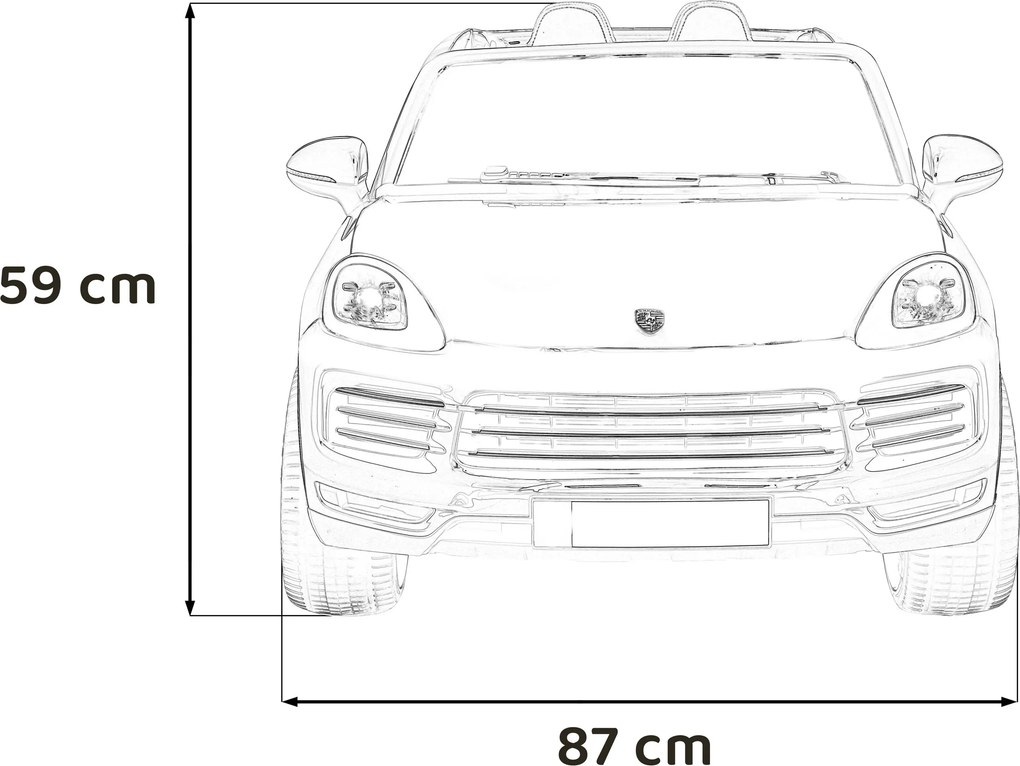 Ramiz Elektrické autíčko Porsche Cayenne S na baterie pro děti bílý lak SUV + dálkové ovládání