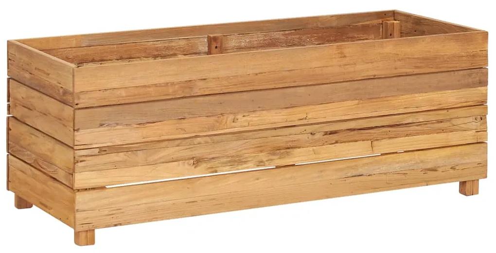 vidaXL Vyvýšený záhon 100 x 40 x 38 cm masivní teakové dřevo a ocel