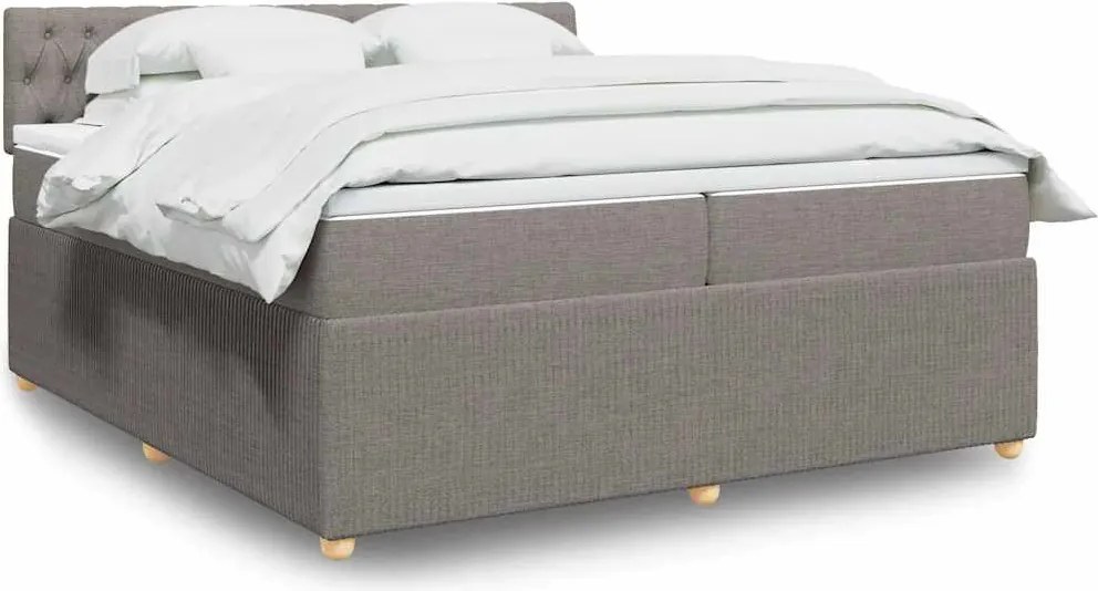 Box spring postel s matrací taupe 200x200 cm textil 3287574