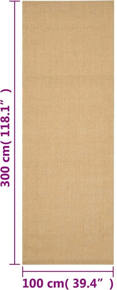 Koberec přírodní sisal 100 x 300 cm 136314