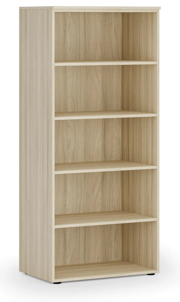Kancelářský regál PRIMO WOOD, 800 x 500 x 1781 mm, dub přírodní