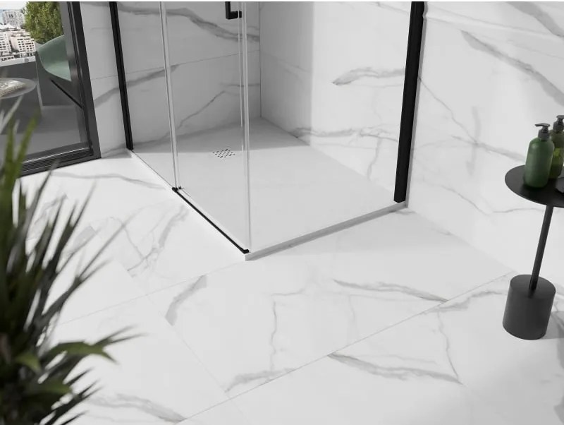 Mexen Stone+ obdélníková kompozitní sprchová vanička 90 x 80 cm, bílá - 44108090