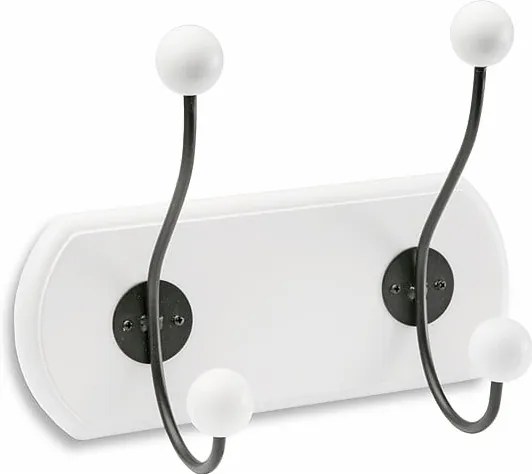 BonamiČernobílý věšák se dvěma háčky Versa Coat Hooks