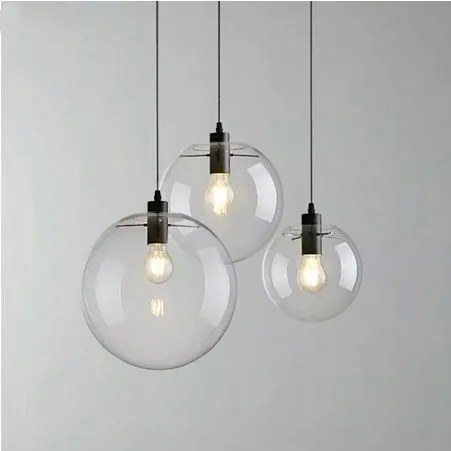 Toolight Závěsné skleněné stropní svítidlo Lassi Black 20 + 25 + 30 cm