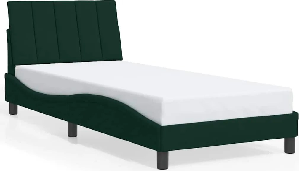 Rám postele bez matrace Hanko tmavě zelená 90 x 200 cm samet 3207828