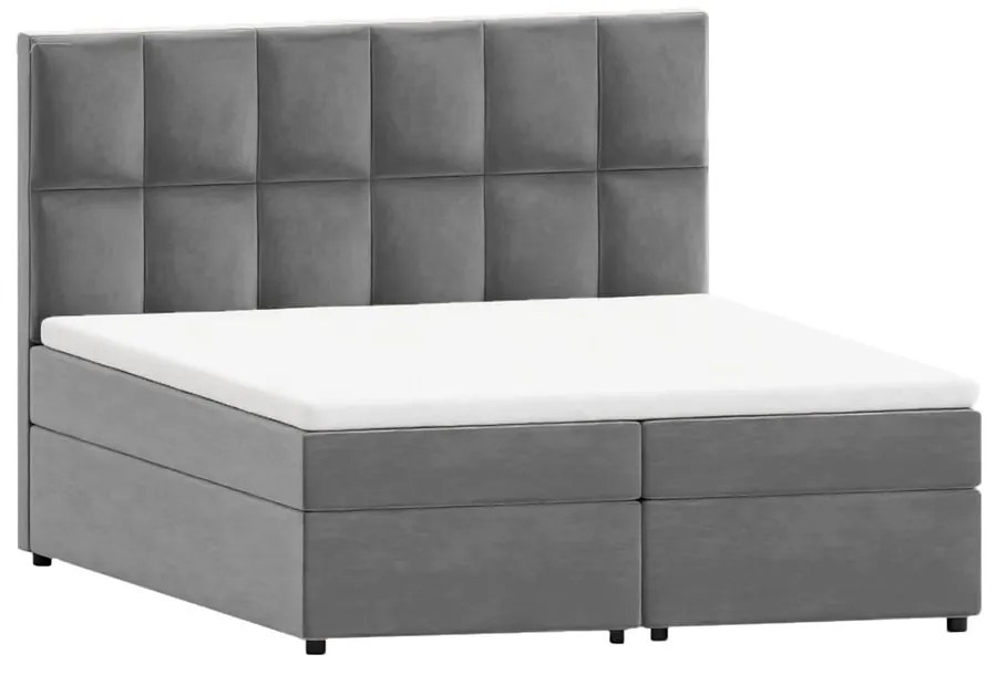 Šedá boxspring postel s úložným prostorem 140x200 cm Flip – Ropez