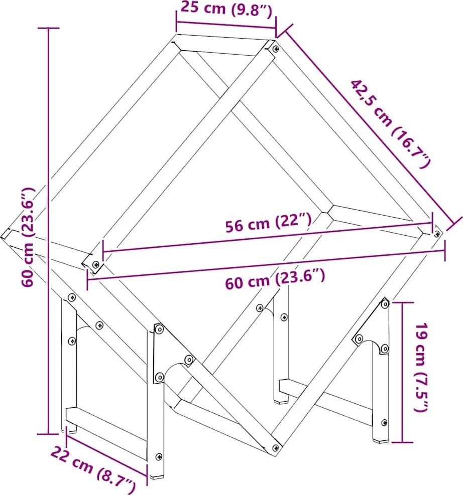 vidaXL Stojan na palivové dřevo Ocel válcovaná za studena [864281] Barva: Bílá